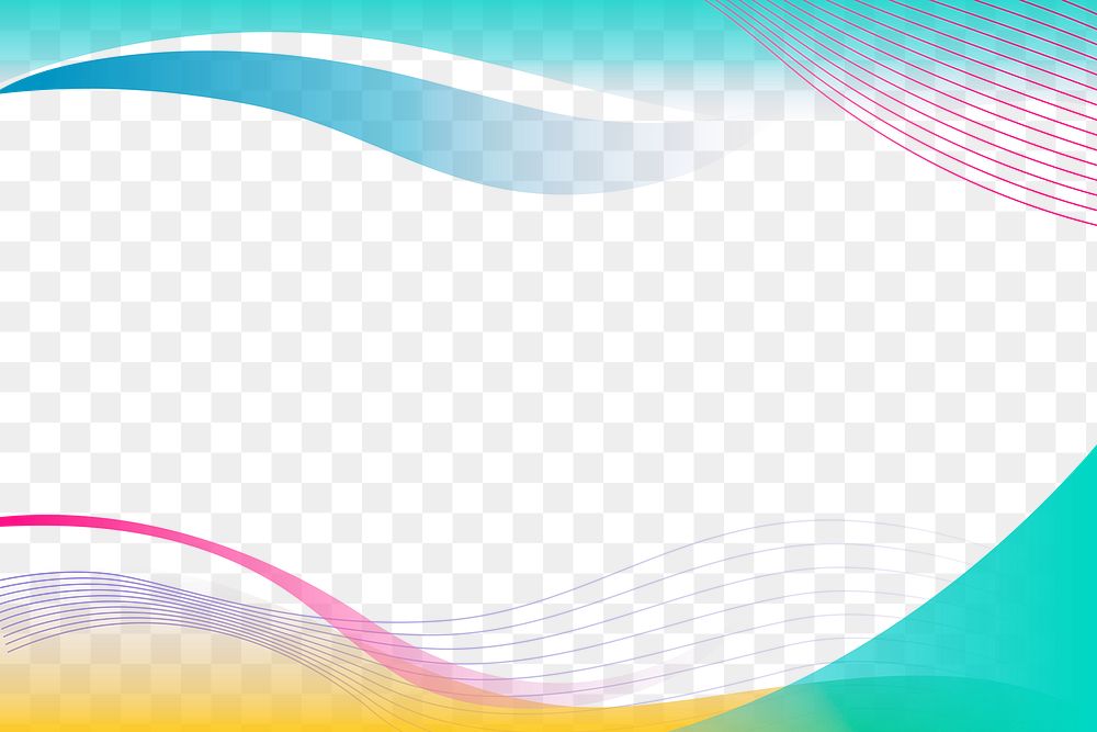 Colorful curve frame template design | Premium PNG - rawpixel
