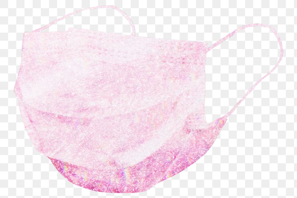 Pink holographic face mask design | Premium PNG Sticker - rawpixel