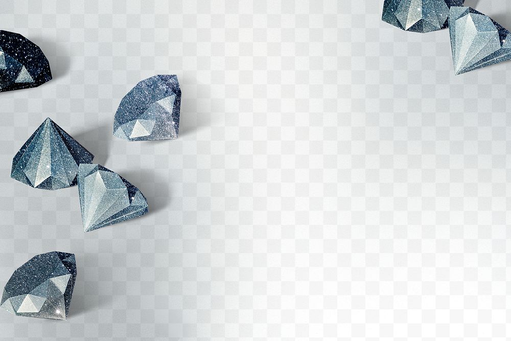 Blue paper craft diamond patterned | Premium PNG - rawpixel