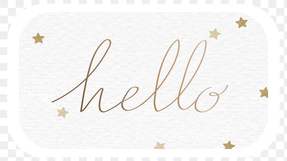 Golden hello greetings typography badge | Premium PNG Sticker - rawpixel