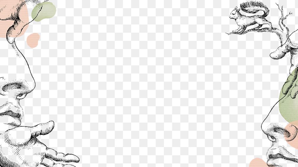 Vinatge line art face border | Premium PNG - rawpixel