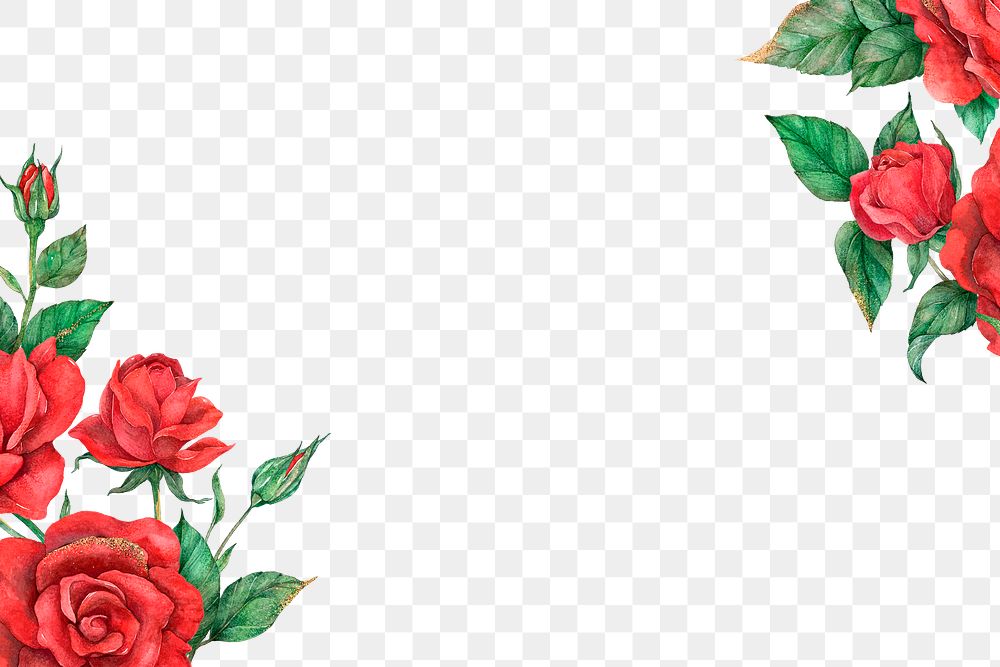 Red rose border banner png | Premium PNG - rawpixel