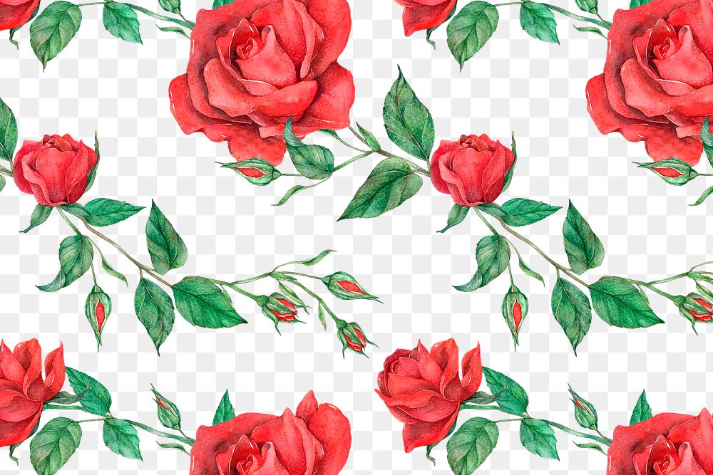 Red rose pattern png transparent | Premium PNG - rawpixel