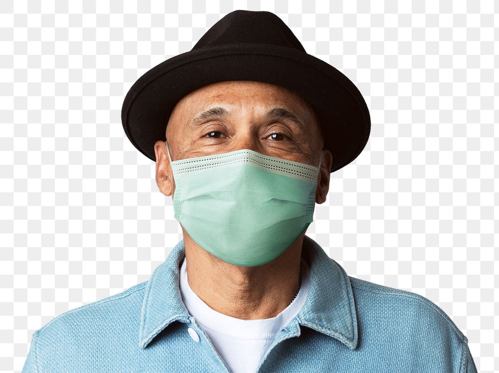 Senior man wearing mask png | Premium PNG Sticker - rawpixel