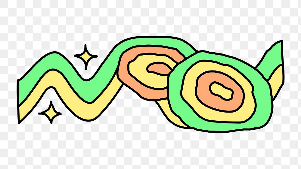 Colorful wiggly lines, abstract doodle | Premium PNG Sticker - rawpixel