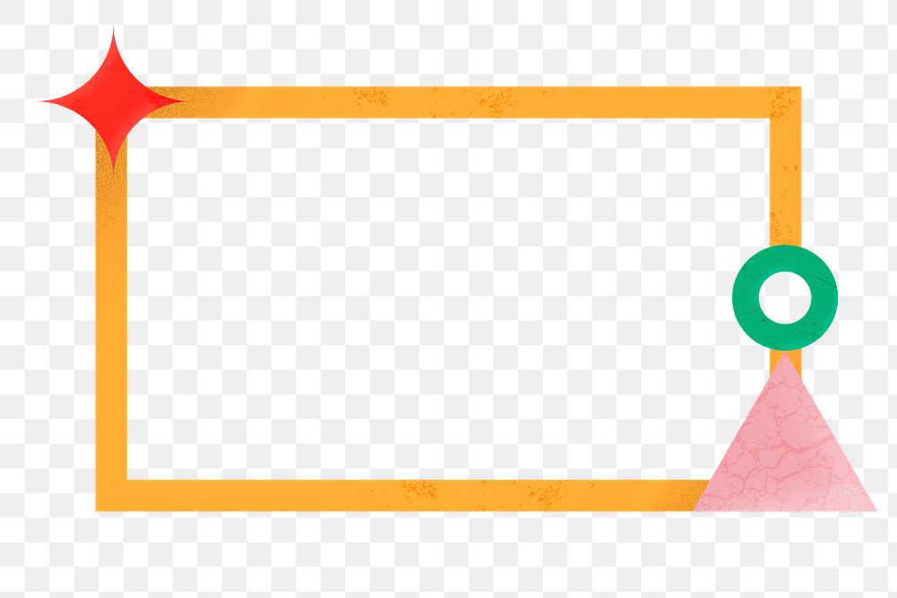 Cute rectangle png frame, memphis, | Premium PNG - rawpixel
