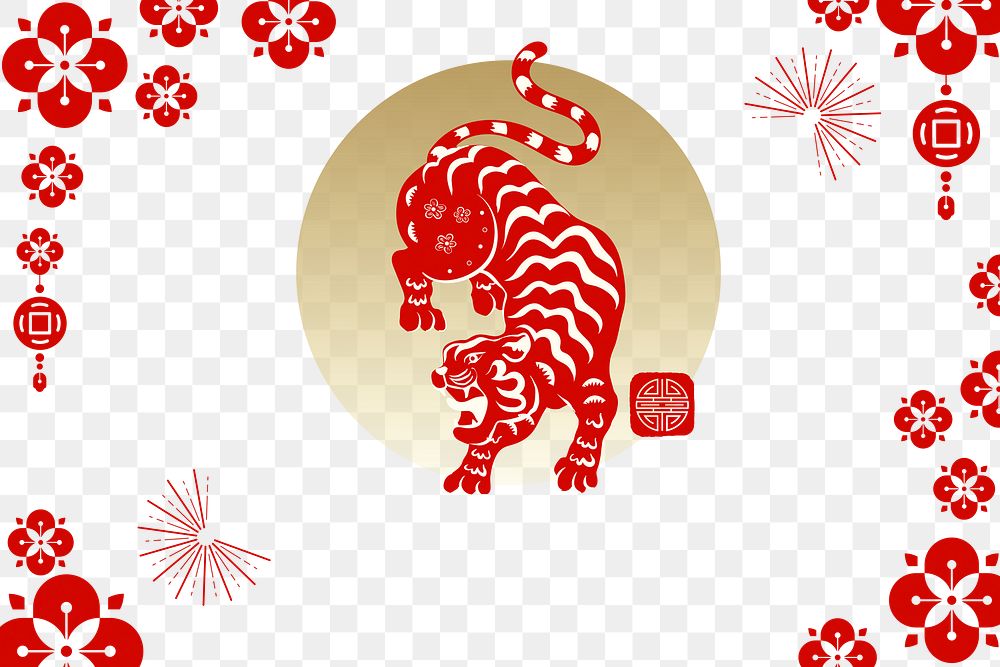 Red Chinese png tiger, transparent | Premium PNG - rawpixel