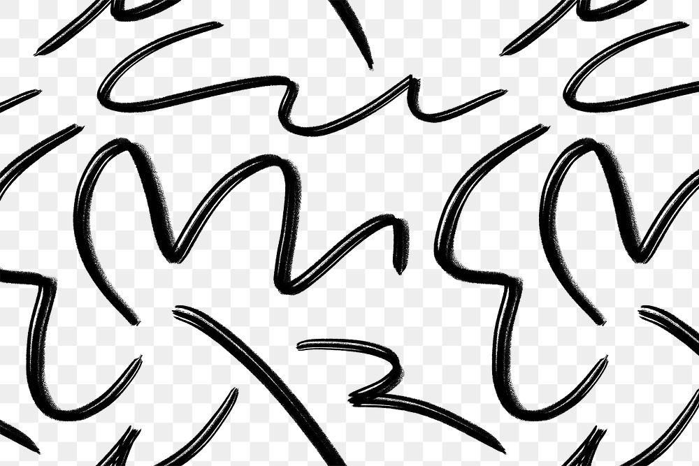 Black squiggle png doodle pattern, | Premium PNG - rawpixel