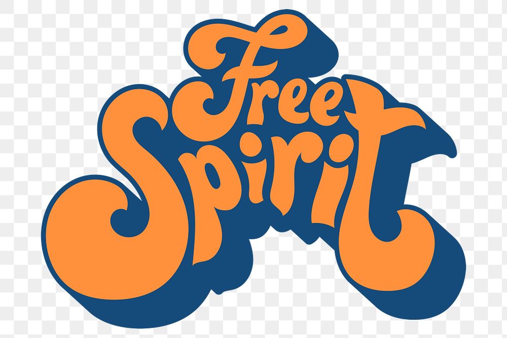 Orange free spirit funky style | Premium PNG Sticker - rawpixel