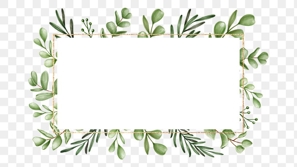 Green floral frame transparent png | Premium PNG Sticker - rawpixel