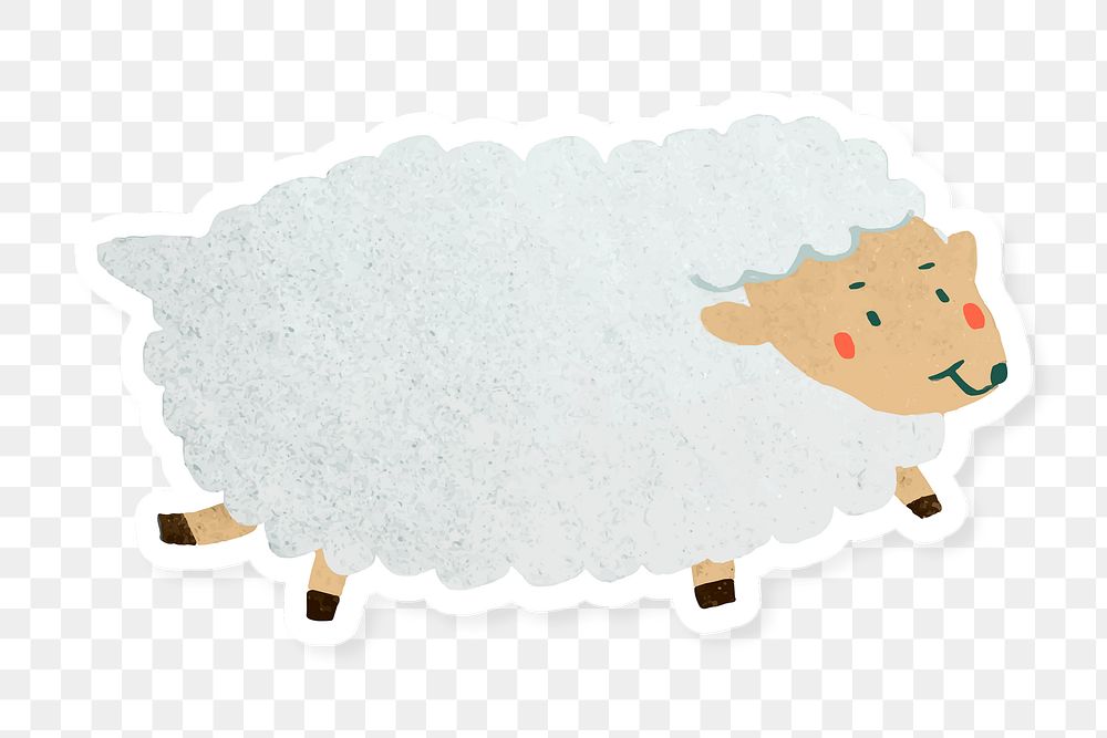 Hand drawn sheep sticker transparent | Premium PNG Sticker - rawpixel