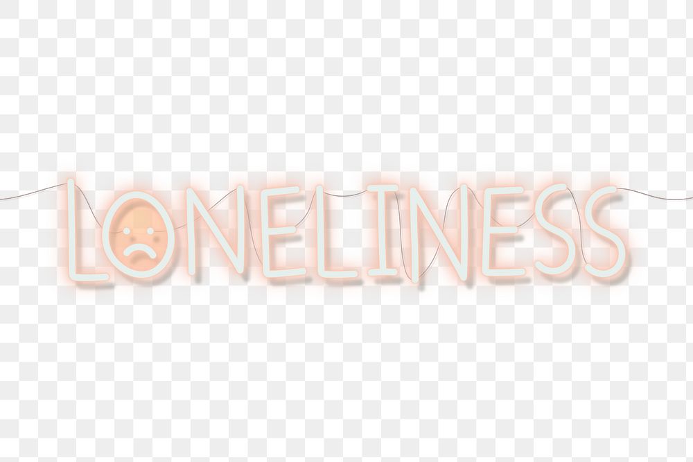 Loneliness self isolation neon sign | Premium PNG Sticker - rawpixel