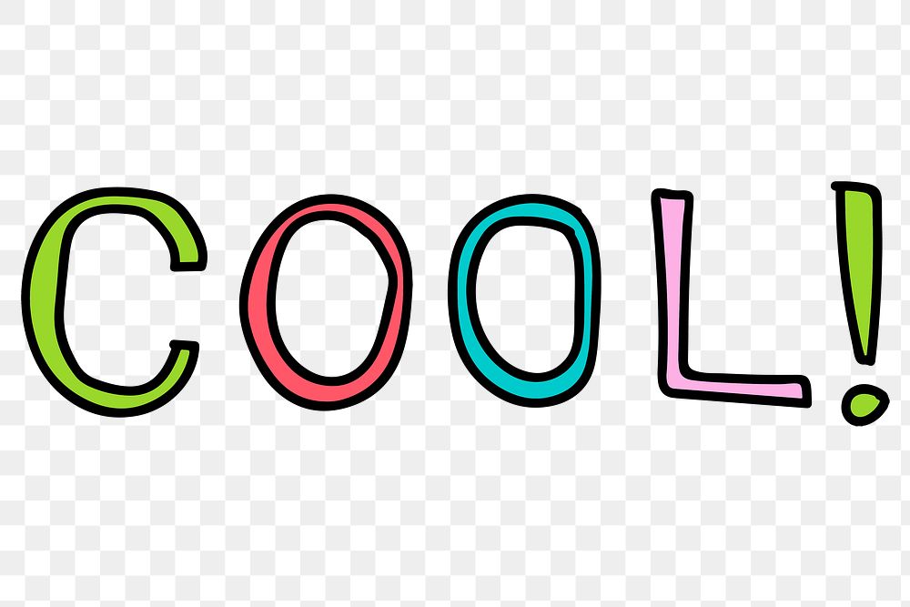 Doodle colorful cool word design | Premium PNG Sticker - rawpixel