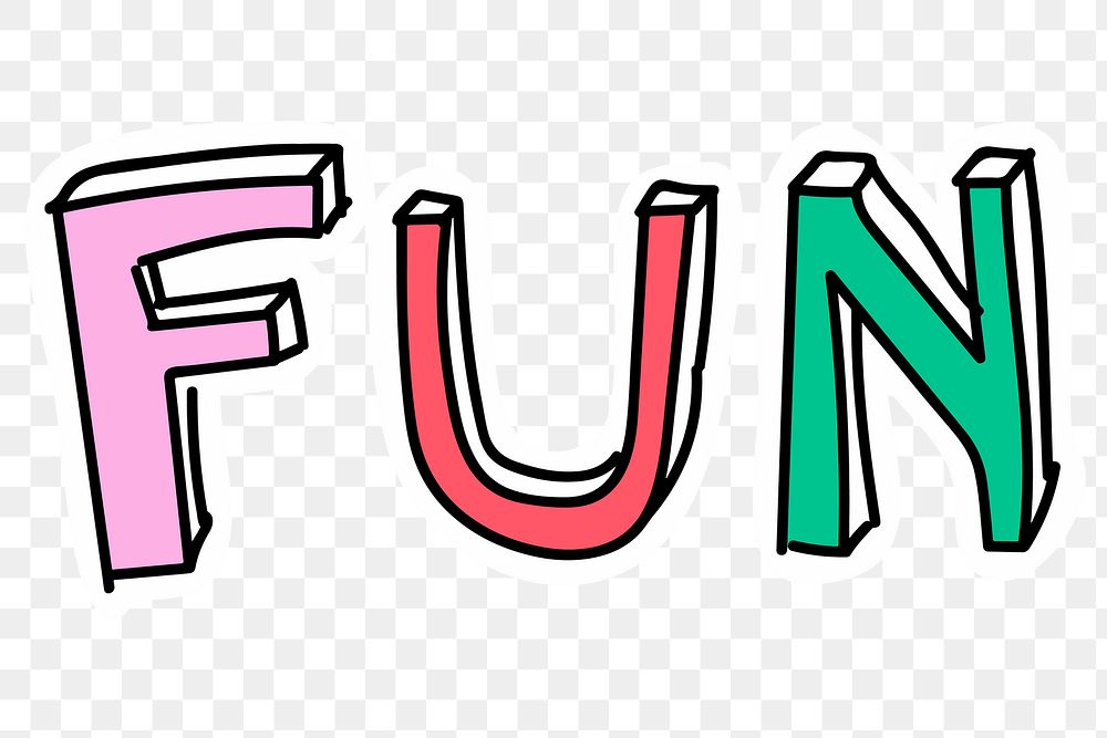 Doodle Fun word sticker white | Premium PNG Sticker - rawpixel