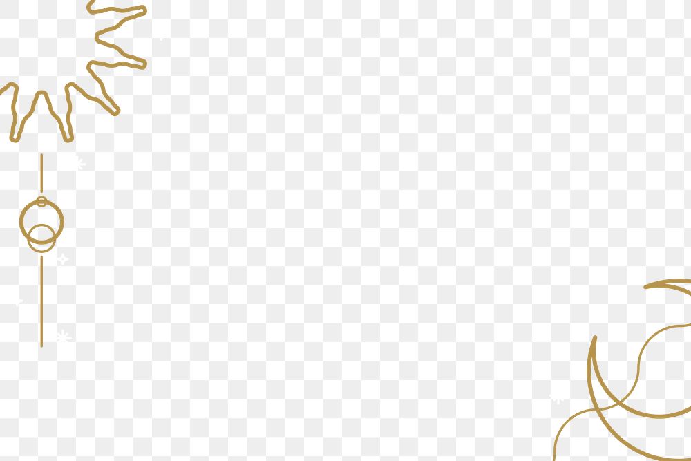 Gold moon and sun border | Premium PNG - rawpixel