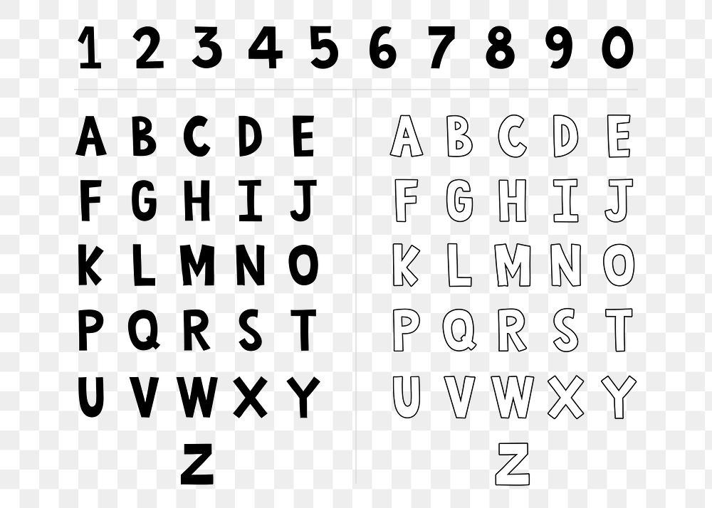 Alphabet number set design element | Premium PNG - rawpixel