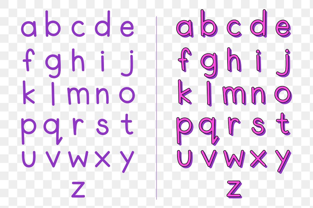 Styled alphabet set design element | Premium PNG - rawpixel