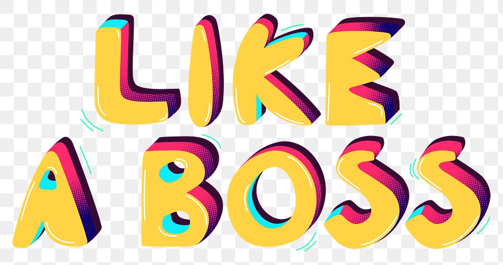 Png Like boss funky text | Premium PNG Sticker - rawpixel