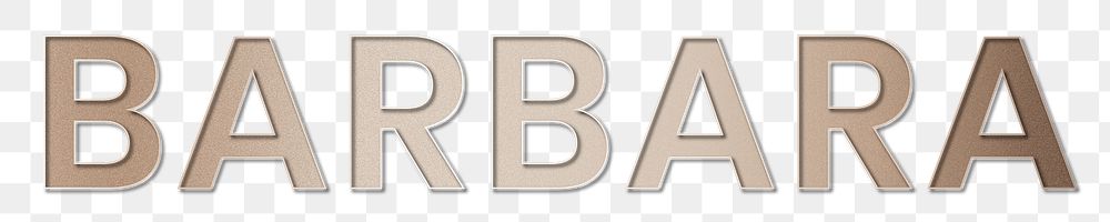 Barbara typography gold design element | Premium PNG Sticker - rawpixel