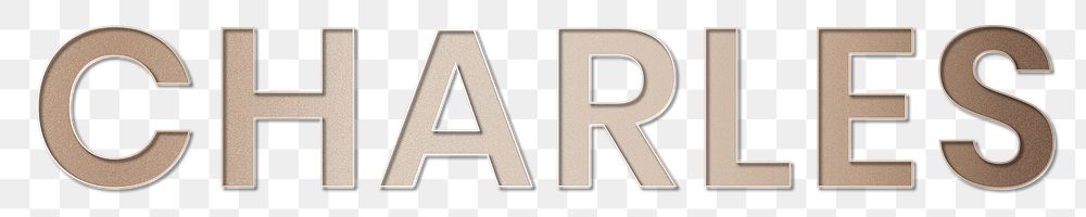 Charles typography gold design element | Premium PNG Sticker - rawpixel