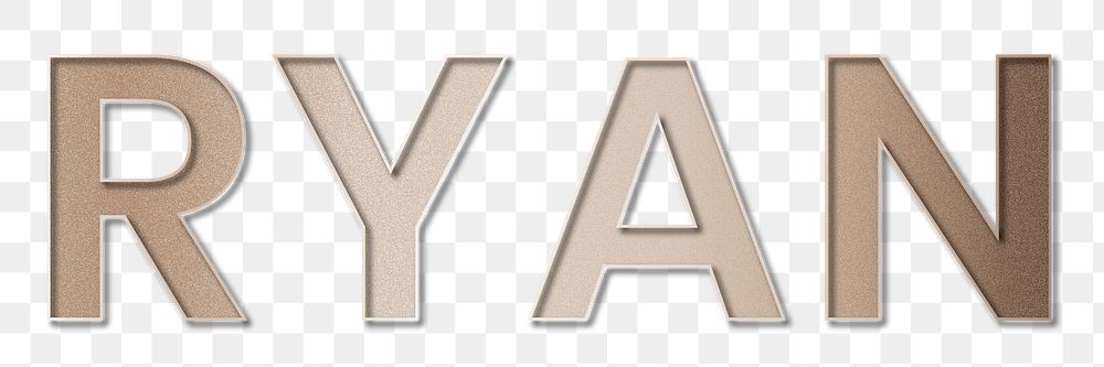 Ryan typography gold design element | Premium PNG Sticker - rawpixel