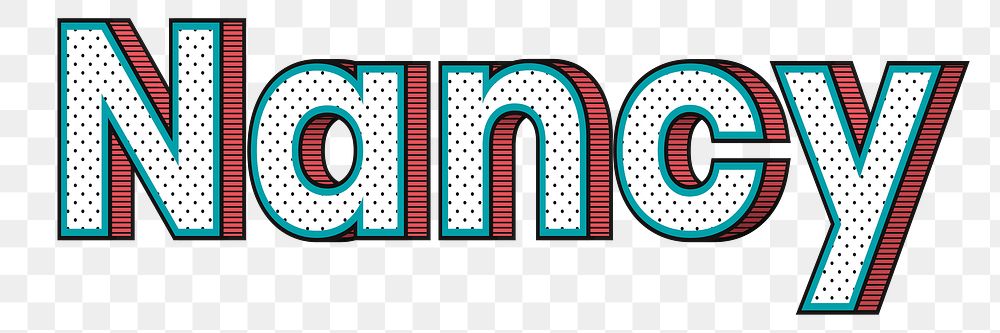 Nancy png name halftone word | Premium PNG Sticker - rawpixel