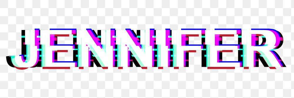 Png Jennifer typography glitch effect | Premium PNG Sticker - rawpixel