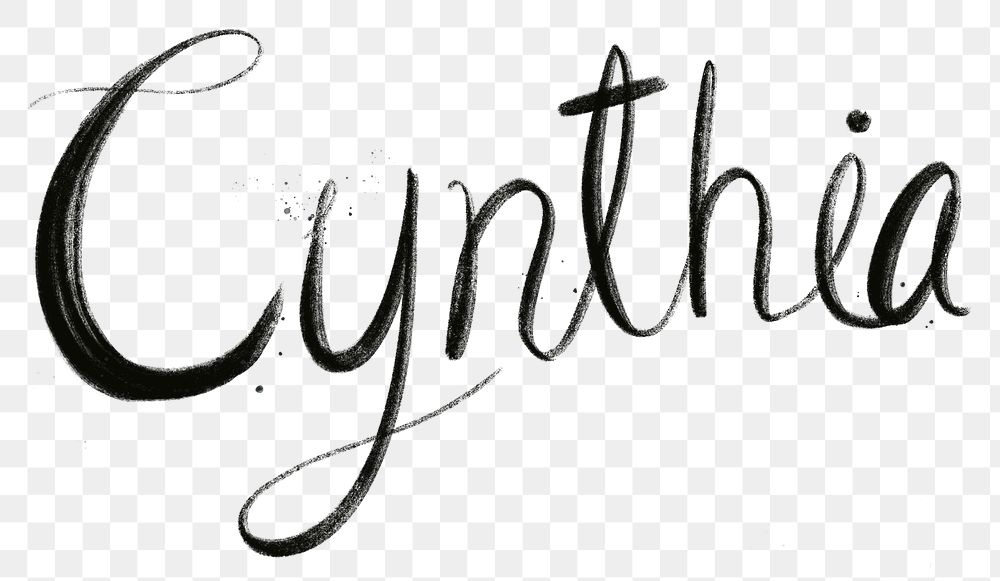 Hand drawn Cynthia png font | Premium PNG - rawpixel