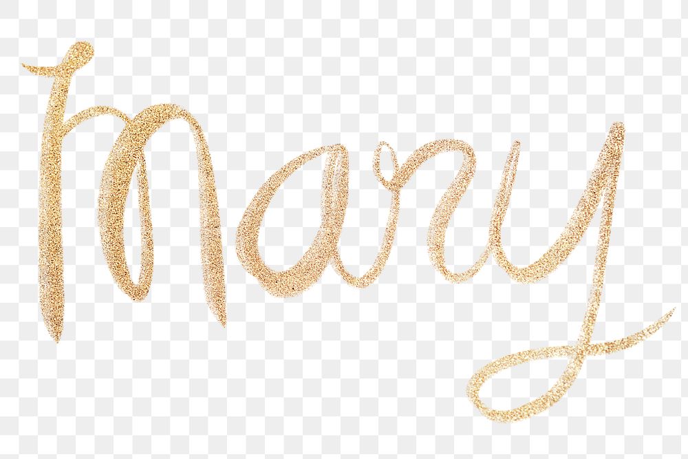 Mary sparkling gold font png | Free PNG - rawpixel