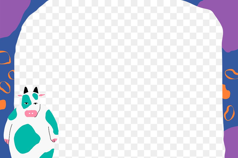 Png cow frame cute animal | Free PNG - rawpixel