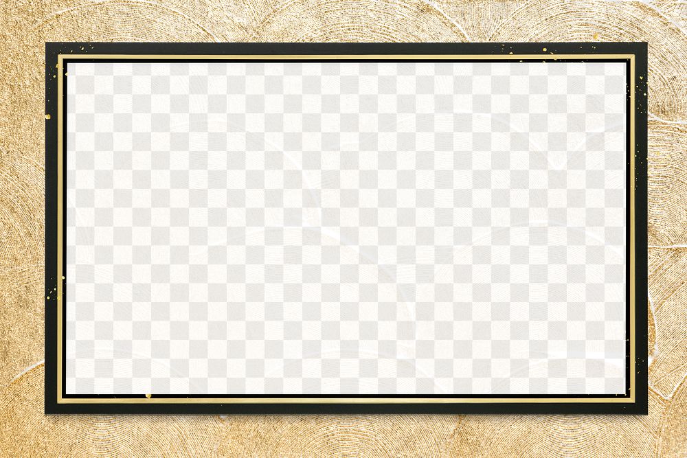 Rectangular black and gold frame | Free PNG - rawpixel