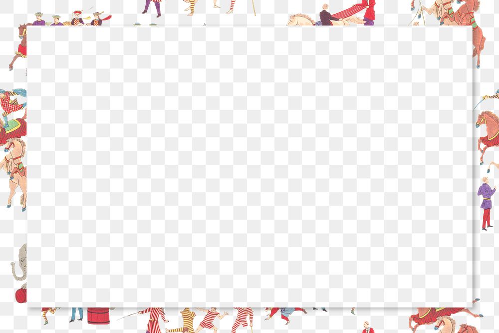 Rectangle animal circus frame design | Free PNG - rawpixel