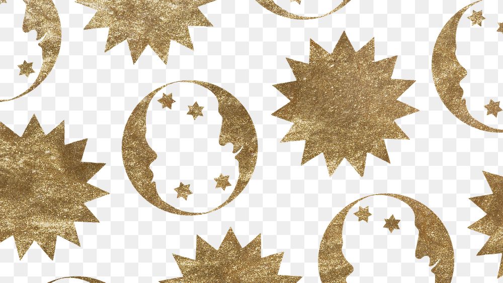 Gold celestial pattern design element | Free PNG - rawpixel