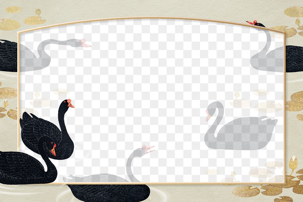 Black geese frame design element | Free PNG - rawpixel