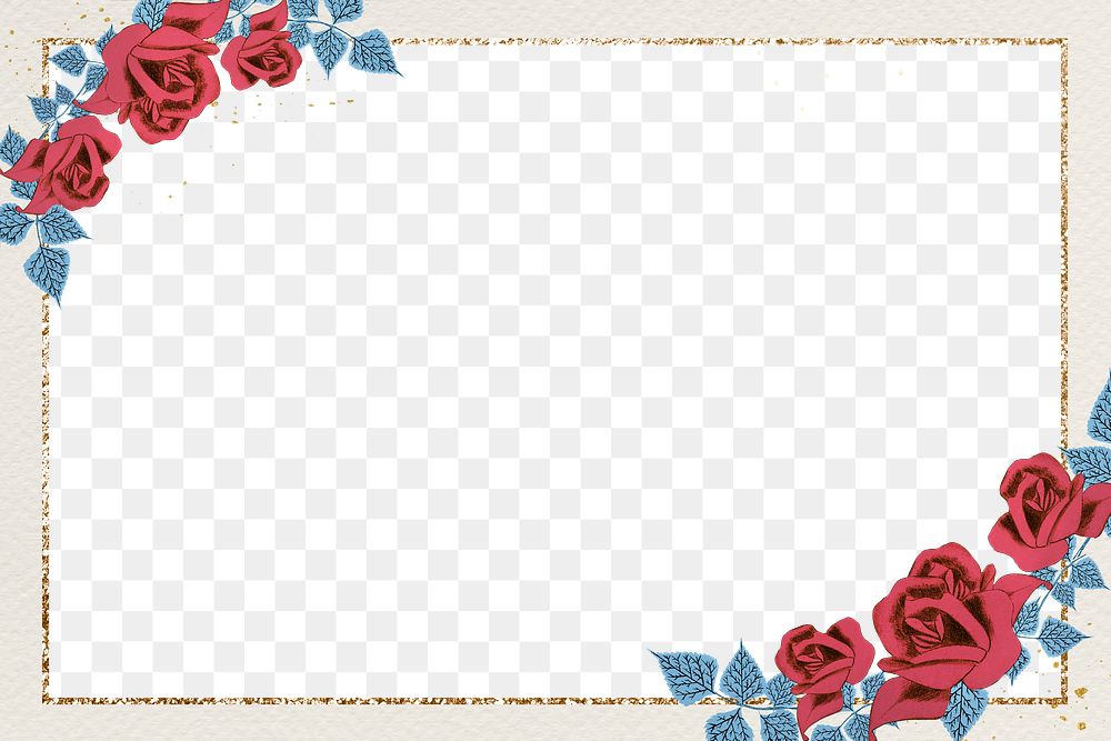 Vintage red roses frame png | Free PNG - rawpixel