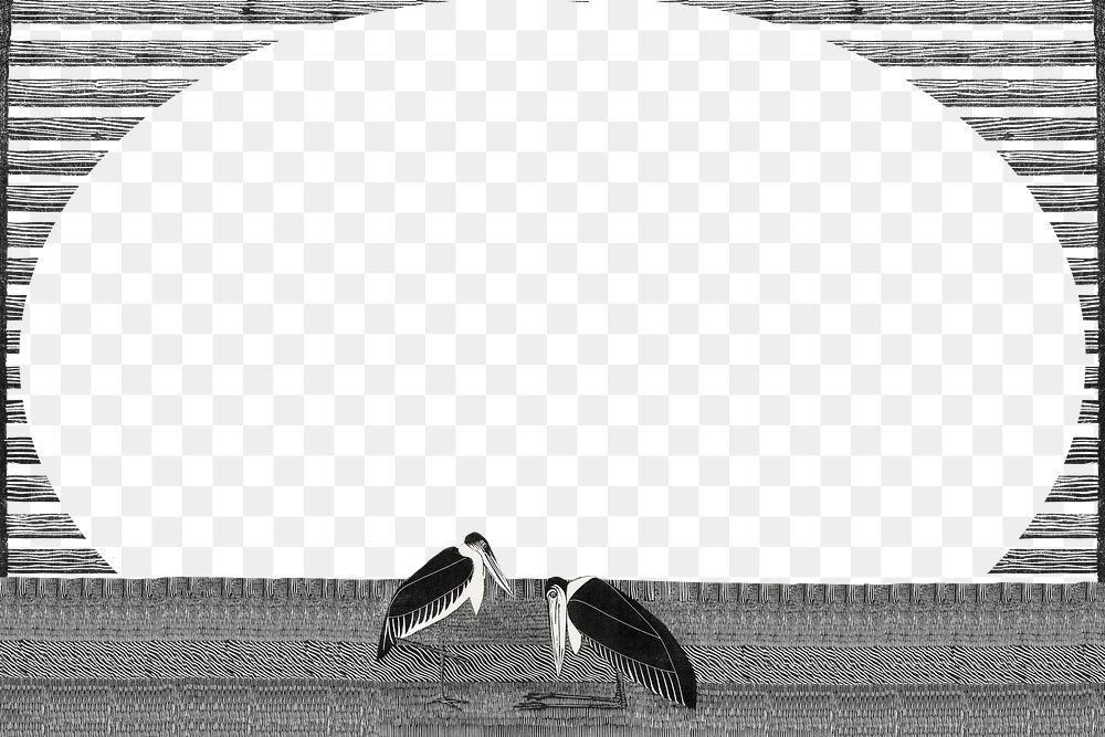 Vintage marabou stork png frame | Free PNG - rawpixel