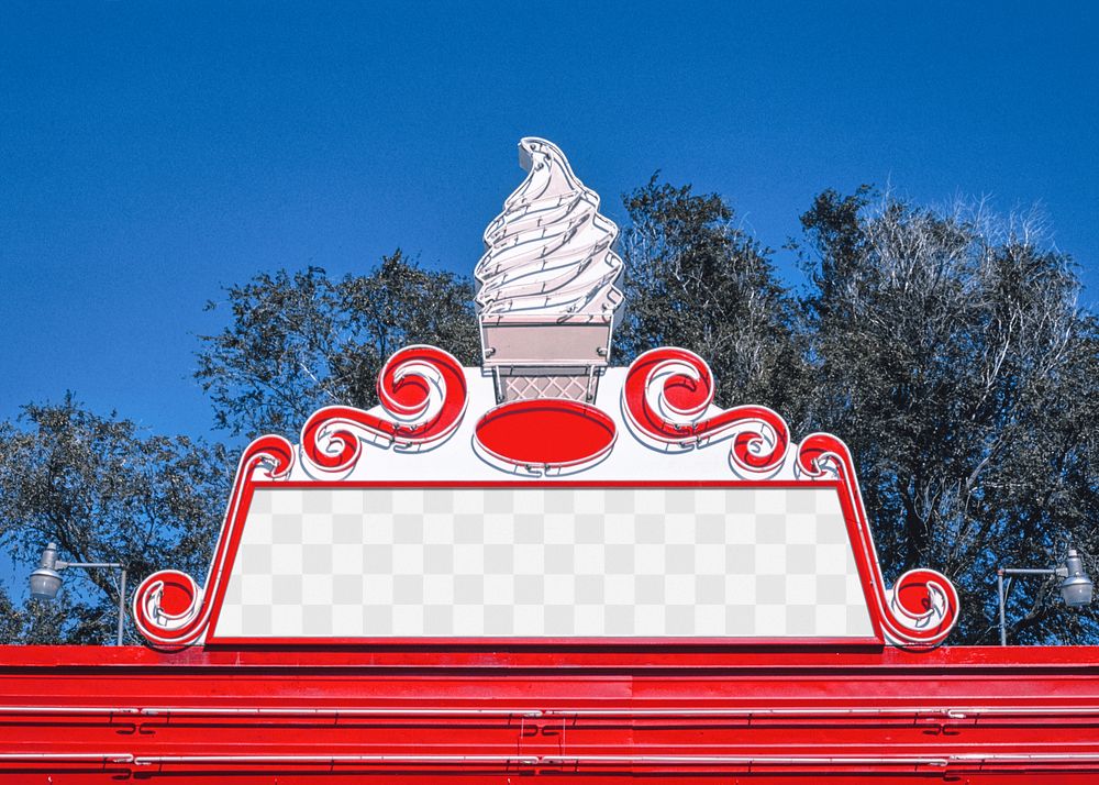 Png ice cream sign mockup, | Free PNG - rawpixel
