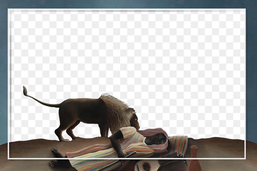 Frame png art border, lion | Free PNG - rawpixel