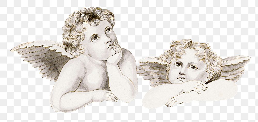 Vintage two cherubs png illustration, | Premium PNG Sticker - rawpixel