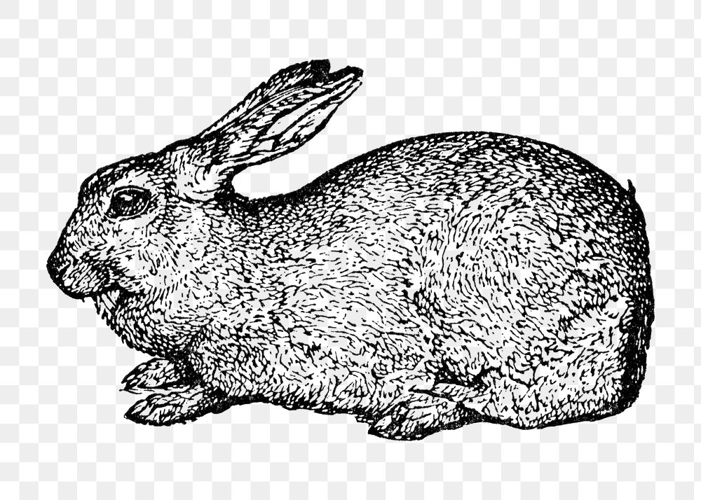 Rabbit png collage element, black | Premium PNG - rawpixel