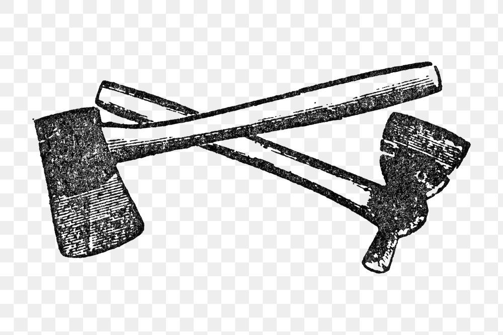 Hatchet sticker png, black ink | Premium PNG - rawpixel