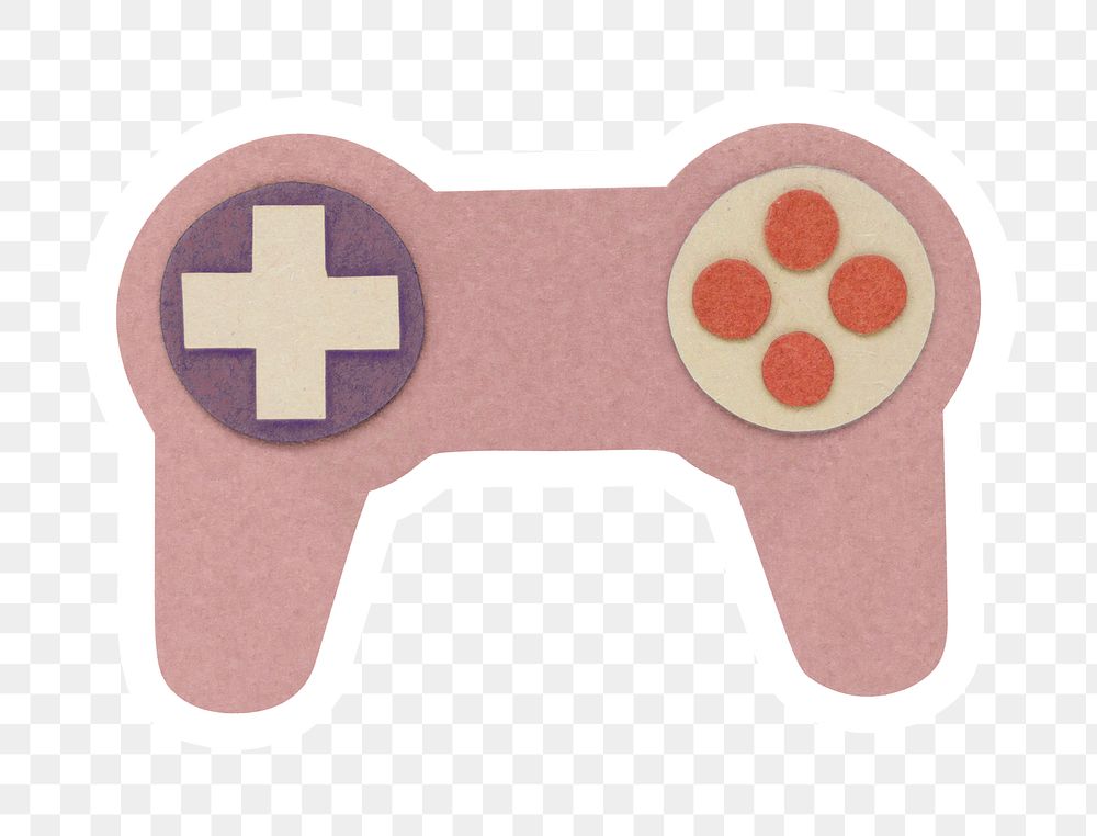 Pink game controller paper craft | Free PNG Sticker - rawpixel