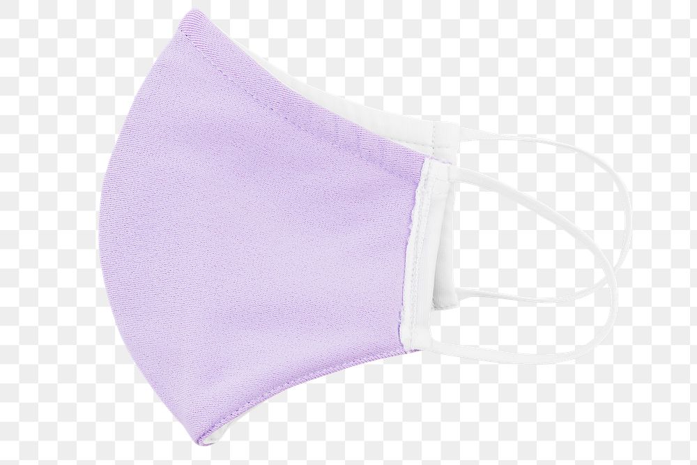 Pastel purple fabric face mask | Free PNG Sticker - rawpixel