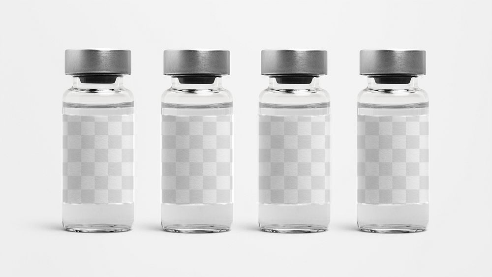 Four injection vial bottles with png | Free PNG - rawpixel