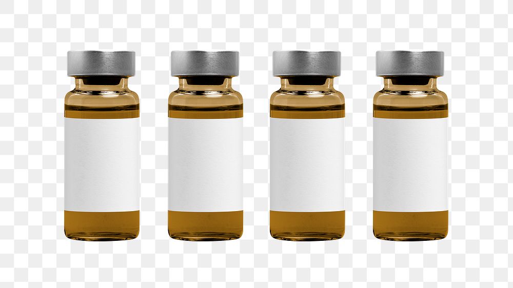 Four png injection bottles mockups | Free PNG Sticker - rawpixel