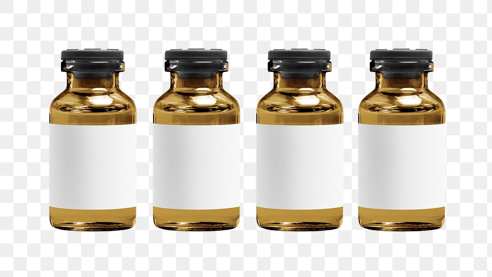 Four png injection bottles mockups | Free PNG Sticker - rawpixel