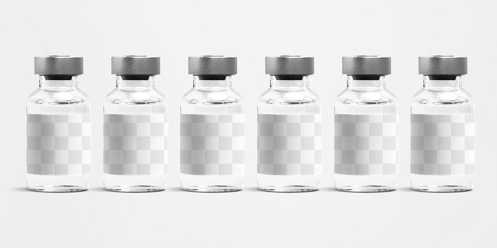 Six injection vial bottles with png | Free PNG - rawpixel