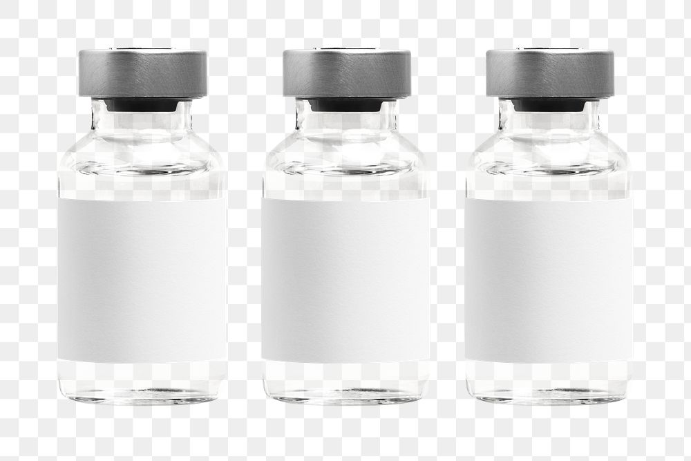 Three injection vial bottles png | Free PNG Sticker - rawpixel