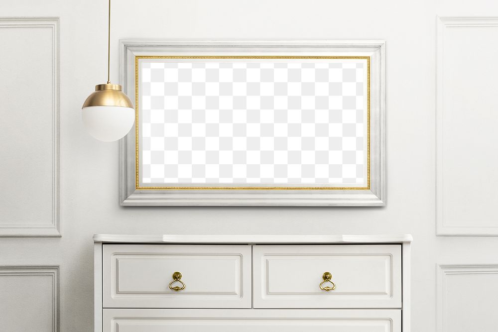 Picture frame png mockup in a luxury | Free PNG - rawpixel