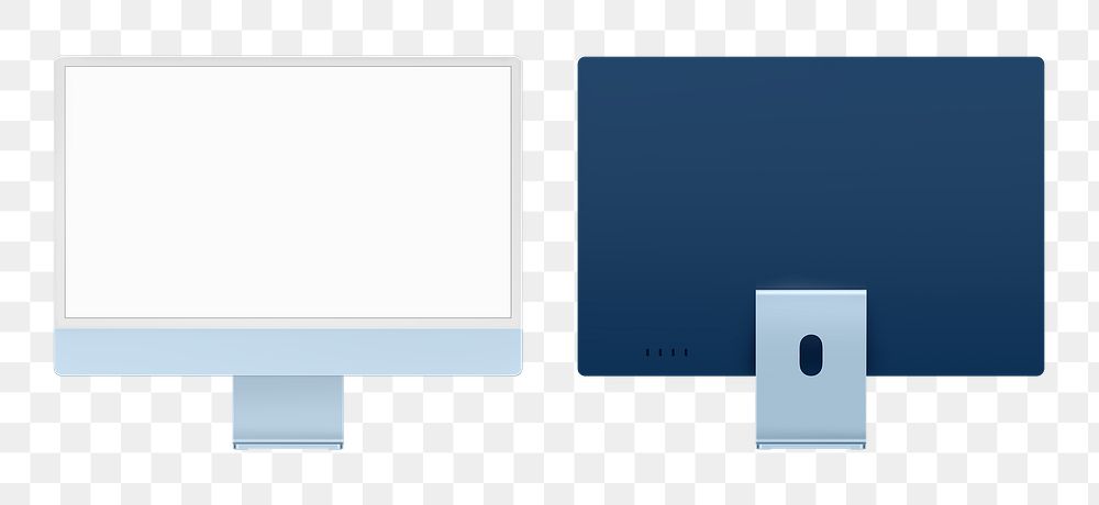 Blue computer png mockup with white | Free PNG Sticker - rawpixel